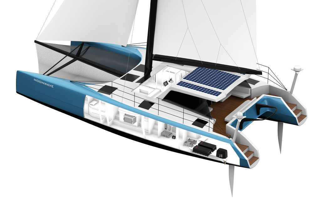Innovative Hybrid System - MOONWAVE - Gunboat 60 Catamaran